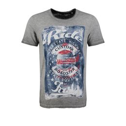 Key Largo T-Shirt 'Fast' Herren Gr&ouml;&szlig;e M blue denim / grau / rot / wei&szlig;