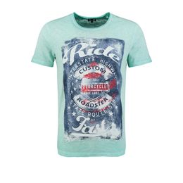 Key Largo T-Shirt 'Fast' Herren Gr&ouml;&szlig;e XXXL blue denim / mint / rot