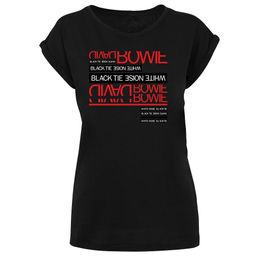 F4NT4STIC Shirt 'David Bowie Black Tie White Noise' Damen Gr&ouml;&szlig;e 4XL rot / schwarz / wei&szlig;