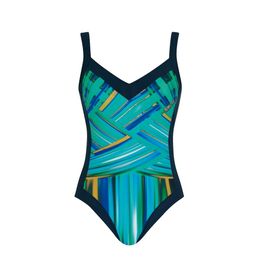Sunflair Badeanzug Damen Größe L blau / neonblau / orange