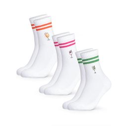 Occulto Socken 'Summer' Damen Gr&ouml;&szlig;e 35/38 gr&uuml;n / neonorange / pink / wei&szlig;