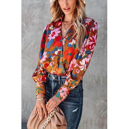Milan Kiss Bluse in Orange/ Bunt - 52% | Gr&ouml;&szlig;e M | Damen-blusen