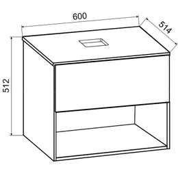 Vcm 3-tlg. Waschplatz Breite 60 cm Waschtisch Badm&ouml;bel Set Waschbecken Lendas ll Spiegel