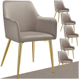 TecTake&reg; Armlehnstuhl, in Samtoptik, gepolstert, schlanke, pulverbeschichtete Stahlbeine, 55 x 63,5 x 86,5 cm