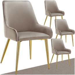 TecTake&reg; Polsterstuhl , in Samtoptik, gepolstert, schlanke, pulverbeschichtete Stahlbeine, 52 x 61 x 89 cm