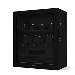 Klarstein SecureTouch Uhrenbeweger 3+4 Uhren Mabuchi Motor Klavierlack 41 Modi Schloss LEDs Schwarz