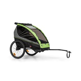 Klarfit Kiddy King Fahrradanh&auml;nger f&uuml;r Kinder Jogger-Buggy 2-Sitzer 40 kg
