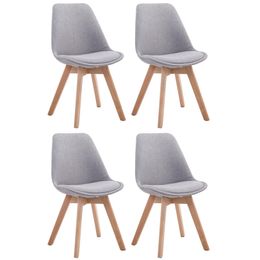 CLP 4er Set Retrost&uuml;hle Borneo V2 Mit Stoffbezug Und Hochwertiger Polsterung I Lehnst&uuml;hle Mit Holzgestell