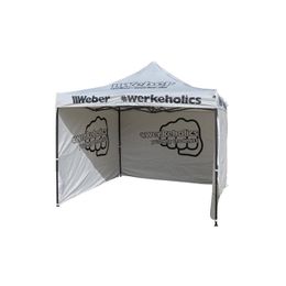 Weber #Werkeholics Easy-Up Zelt 3 x 3 m inkl. 3 Seitenw&auml;nde grau