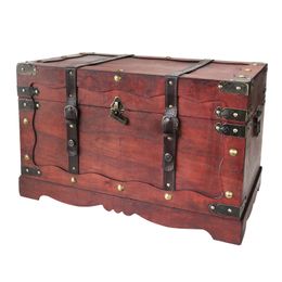 HMF 6400-160 Schatztruhe aus Holz mit Schloss, 60 x 35 x 38 cm, Frankreich