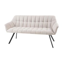Riess Ambiente riess-ambiente Sitzbank PAPILLON - 165cm champagner beige mit Lehnen schwarzes Metallgestell Esszimmer