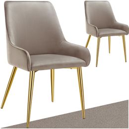 TecTake&reg; Polsterstuhl , in Samtoptik, gepolstert, schlanke, pulverbeschichtete Stahlbeine, 52 x 61 x 89 cm
