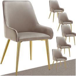 TecTake&reg; Polsterstuhl , in Samtoptik, gepolstert, schlanke, pulverbeschichtete Stahlbeine, 52 x 61 x 89 cm