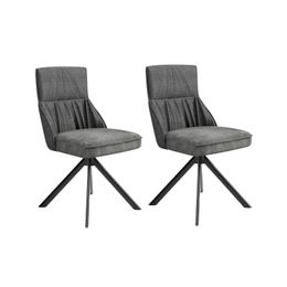 ByLiving Esszimmerstuhl CALIFORNIA, 2er Set, Webstoff anthrazit, Gestell schwarz