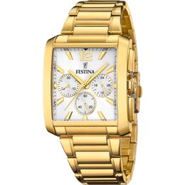 Festina Herren Chronograph, gold, Armbanduhren, Armbanduhr, Quarzuhr, Herrenuhr, Stoppfunktion, Edelstahlarmband