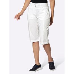 WITT Damen Bermudas mit Druckknopf am Bein, weiß, Größe 48