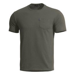 Ageron T-Shirt mit Brusttasche RAL7013, Gr&ouml;&szlig;e XS