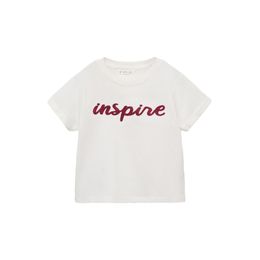 Mango Kids T-Shirt 'INSPIRE' M&auml;dchen Gr&ouml;&szlig;e 164 bordeaux / wei&szlig;