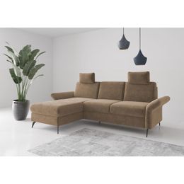 Home Affaire Ecksofa &raquo;Rochelle&laquo; wahlweise mit Bettfunktion, Bettkasten und Armteilverstellung braun 100% Polyester