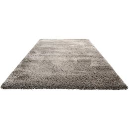 HOMIE LIVING Hochflor-Teppich »Matteo HL-0961« rechteckig 50 mm Höhe 100% recyceltem PET, Langflor, Shaggy, Wohnzimmer braun/beige Obermaterial:...