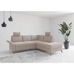 Home Affaire Ecksofa &raquo;Rochelle&laquo; wahlweise mit Bettfunktion, Bettkasten und Armteilverstellung grau 100% Polyester