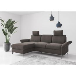 Home Affaire Ecksofa &raquo;Rochelle&laquo; wahlweise mit Bettfunktion, Bettkasten und Armteilverstellung grau 100% Polyester