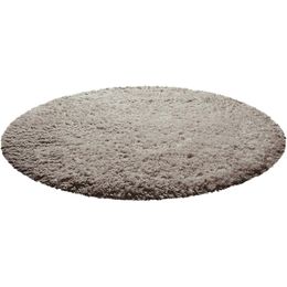 HOMIE LIVING Hochflor-Teppich »Matteo HL-0961« rund 50 mm Höhe 100% recyceltem PET, Langflor, Shaggy, Wohnzimmer braun/beige Obermaterial: 100%...