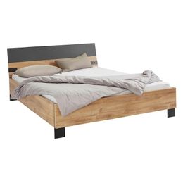 wimex Futonbett »Malmö, Bett Made in Germany« im beliebten Industrial look, 3 Breiten zur Auswahl plankeneichefarben/graphit