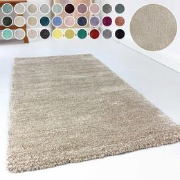 Esprit Hochflor-Teppich &raquo;Relaxx ESP-4150&laquo; rund 25 mm H&ouml;he Wohnzimmer, sehr gro&szlig;e Farbauswahl, weicher dichter Hochflor beige-sand Obermaterial:...