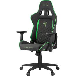 Razer Gaming-Stuhl »Tarok Pro X by Zen, atmungsaktiver Stoffbezug« () 3D-Armlehnen, Lendenkissen und Kopfkissen, bis 130kg, Grau schwarz Verstärkte...