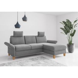 Home Affaire Ecksofa »Rochelle, L-Form« wahlweise mit Armteilverstellung, Bettfunktion und Bettkasten grey
