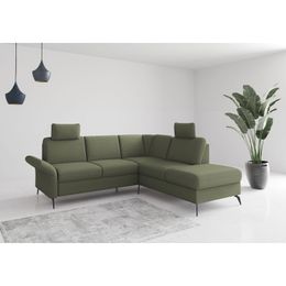 Home Affaire Ecksofa »Rochelle« wahlweise mit Bettfunktion, Bettkasten und Armteilverstellung olive