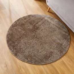 ANDIAMO Teppich »Luna« rund 7 mm Höhe Kurzflor, modernes Design, meliert, Wohnzimmer, Schlafzimmer taupe Obermaterial: 100% Polypropylen Ø 133 cm...