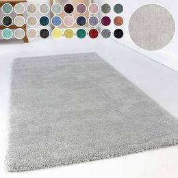Esprit Hochflor-Teppich »Relaxx ESP-4150« rund 25 mm Höhe Wohnzimmer, sehr große Farbauswahl, weicher dichter Hochflor hellgrau Obermaterial: 100%...