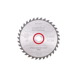 Metabo S&auml;geblatt "precision cut wood - professional", 250x2,8/1,8x30, Z34 WZ 15&deg; (628045000)
