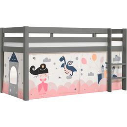 Vipack Spielbett »Pino, Kiefer massiv, mit Rolllattenrost u. Textil-Set, Made in Europe« B/H/T ca. 210x114x106cm, mit Leiter und Absturzschutz,...