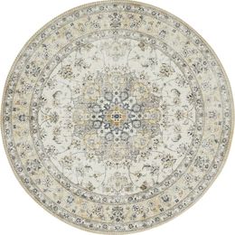LUXOR living Teppich &raquo;Prima 3&laquo; rund 7 mm H&ouml;he Kurzflor, Orient-Optik, Vintage Design beige Kunstfaser