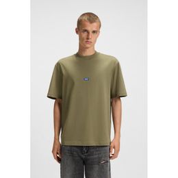 HUGO BLUE T-Shirt »Nieros« mit Logo-Patch Open Green345 S S Kurzarm für angenehme Bewegungsfreiheit