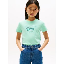 Tommy Hilfiger T-Shirt »TOMMY SCRIPT TEE SS«, für Kinder bis 16 Jahre, glänzender Druck Menthol 6 (116) 6 (116) T-Shirt von Tommy Hilfiger für Mädchen