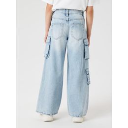 name it Weite Jeans »NKFBELLA WIDE CARGO JEANS 8772-BE NOOS« Light Blue Bleached Denim 122 - N-Gr N-Gr 122 Coole Jeans von name it für Mädchen
