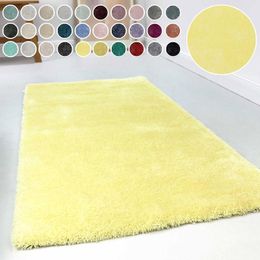 Esprit Hochflor-Teppich &raquo;Relaxx ESP-4150&laquo; rechteckig 25 mm H&ouml;he Wohnzimmer, sehr gro&szlig;e Farbauswahl, weicher dichter Hochflor gelb Obermaterial:...