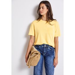 Street One Damen Street One T-Shirt mit Brusttasche gelb 34