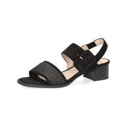 Caprice Riemchensandale »Sandalen Leder/Textil« Schwarz 42 42 Verschluss: Schließe