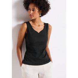 Street One Shirttop &raquo;GANIA&laquo; mit Herzausschnitt und Stretch black 46 46 Top mit Herzausschnitt von Street One