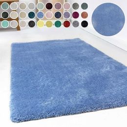 Esprit Hochflor-Teppich &raquo;Relaxx ESP-4150&laquo; rechteckig 25 mm H&ouml;he Wohnzimmer, sehr gro&szlig;e Farbauswahl, weicher dichter Hochflor blau Obermaterial:...