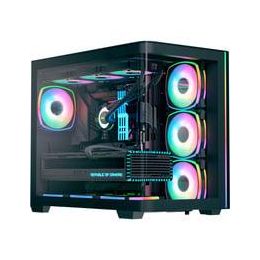 Aerocool P500C EVO-G-BK-v1, Tower-Geh&auml;use schwarz, Tempered Glass x 2