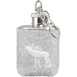 Gilde Handwerk Schlüsselanhänger Flachmann Motiv: Hirsch
