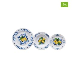 Andrea Fontebasso 1760 18tlg. Tafelservice "Atollo Citrus" in Blau/ Gelb - 41% | Gedeckter-tisch