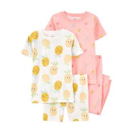 Carter's carter's 2er-Set: Pyjamas in Weiß/ Orange/ Rosa - 16% | Größe 104 | Kinder-waesche