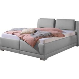 Polsterbett Maintal "Oderzo", grau (hellgrau), B:172cm L:230cm, Struktur (100% Polyester), Betten, inkl. Bettkasten, Kopfteilverstellung, Matratzen in H2 oder H3 wählbar